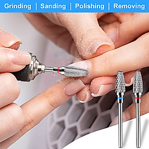 Diesisa 2 Pack Nail Drill Bits, Nail Bits for Acrylic Nails, 3/32" Shank Drill Bits for Nails Professional Electric Nail Drill Bits for Home Salon/Fine+Medium Nail Bits - Corn