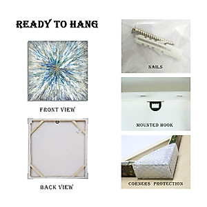 TAR TAR STUDIO Canvas Wall Art Abstract Paintings: Modern Artwork Hand Painted Painting for Office (24''W x 24''H, Multiple Sizes)