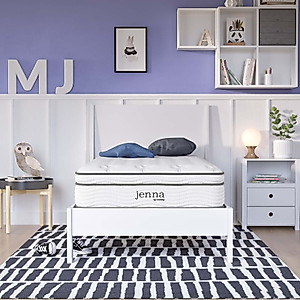 Modway Jenna 10” Innerspring and Memory Foam Twin XL Mattress With Individually Encased Coils, White