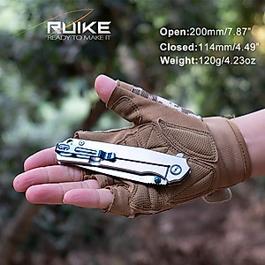 Ruike Folding Knive, Blue & Silver, 420 Ss (P801-SF)