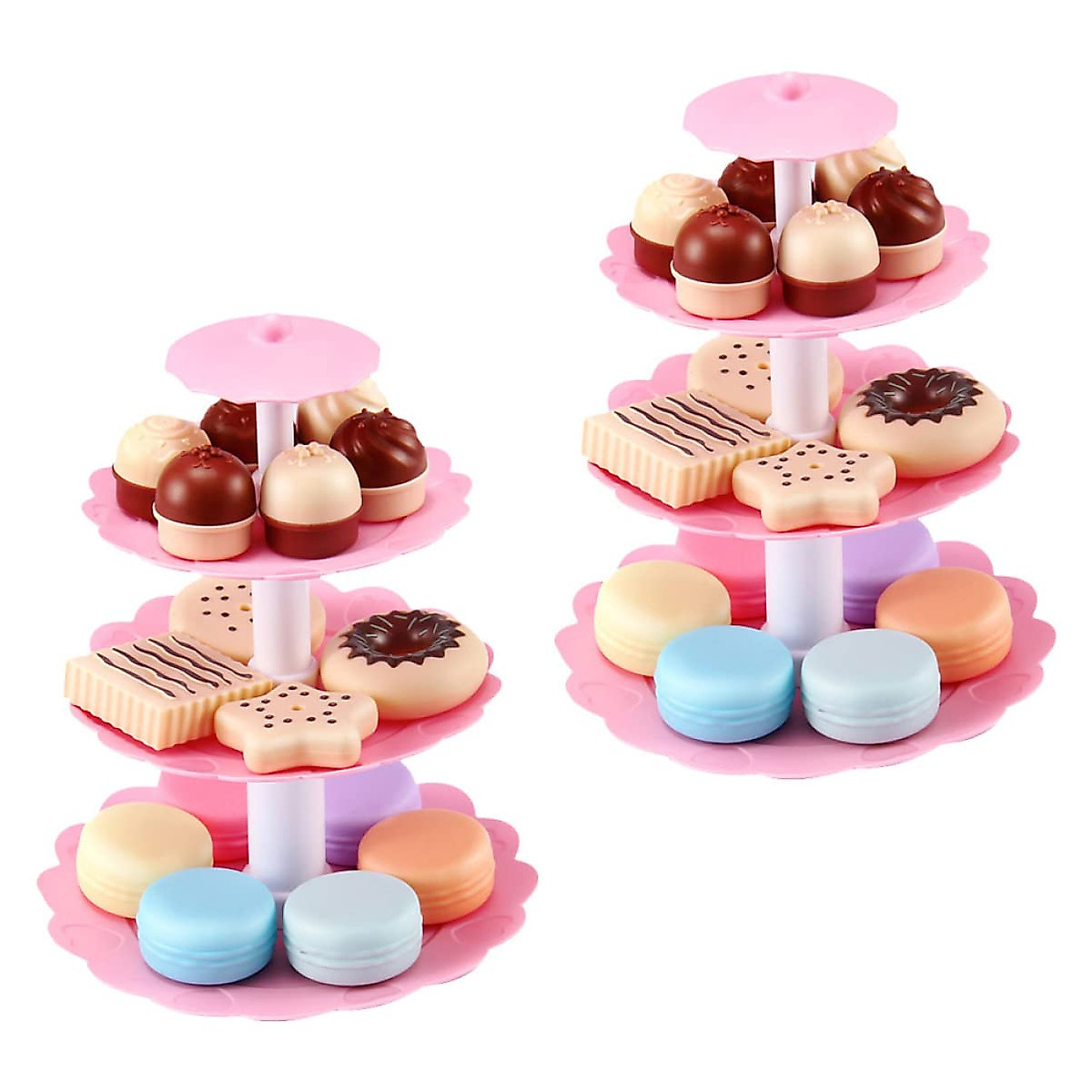 ibasenice 4 Sets Cake Toy Dessert Tower Toy Simulation Playset Children’s Toys Childrens Toys Afternoon Tea Toy Toys for Kids Cake Tower Toy Kit Dessert Playset Taste Toy Set Suite