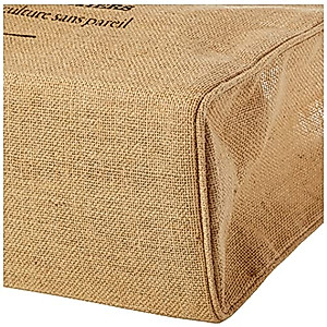 KAF Home Jute Market Tote Handles Reusable Grocery Bag, Voyages