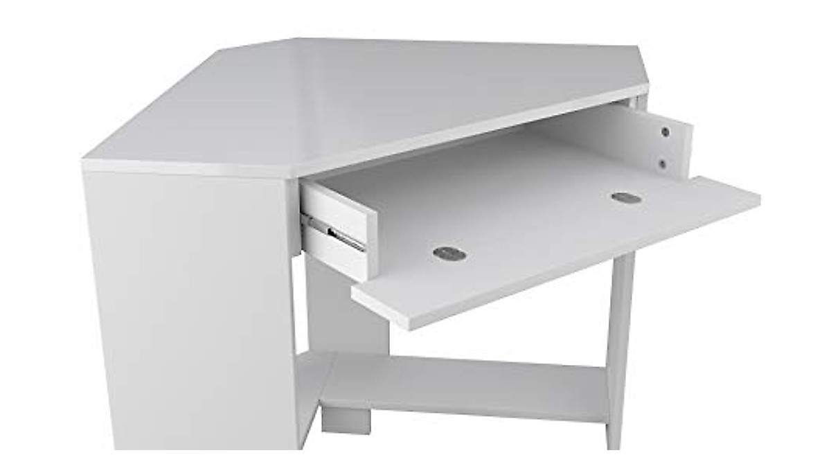 Modern Compact White Corner Computer Desk - Roomsmart