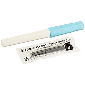 PILOT Kakuno Fine-Nib Fountain Pen, White Body Soft Blue Cap Body (FKA-1SR-SLF)