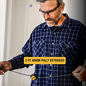 DEWALT 3 in 1 Retractable Multi Charging Cord, 3ft Fast Charger Cord, Multi Charger Adapter with Lightning/Type C/Micro USB Port for iPhones/Samsung Galaxy/PS/Tablets/More