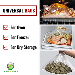 BirdBags Turkey Bags, 18” x 24” 100 Pack, USA & EU-Approved, Freezer Safe, Oven Safe, Great Heat-Safe 450*F Cooking Bags for Oven & Turkey Brining, Heavy Duty Oven Bags for Turkey …