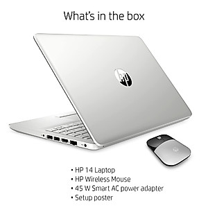 HP 2022 Newest Laptop Computer, 14" HD Display, Quad-Core Intel Pentium N5030 (Upto 3.1GHz), 16GB RAM, 512GB SSD, HD Webcam, HDMI, Bluetooth, WiFi, RJ-45, 1-Year Office 365, Win10+MarxsolCables
