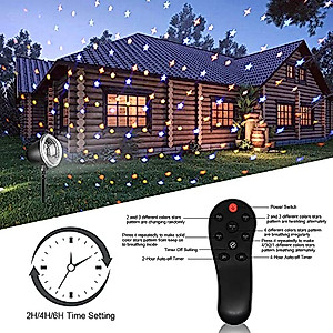 Star Projector, Syslux Star Night Light for Kids, Holiday Projector Outdoor with 4 Modes and Remote Control Waterproof Christmas Lights for Bedroom Party Wedding Landscape Halloween Xmas Decorations
