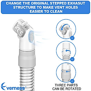 3 Packs Replacement Short Hose for N20, Reduce Air Leaks & Noisy Sound, Included 3 PCS of Short Tubes, Quick-Release Elbows and Swivels in One Package Supplies by Everness