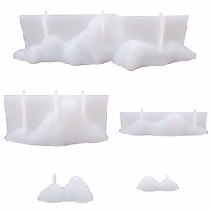 Mountain Epoxy Resin Silicone Molds Set Diorama Landscape, Rockery, Paperweight, Polymer Clay Project 5-Count Length 1.8-9inch