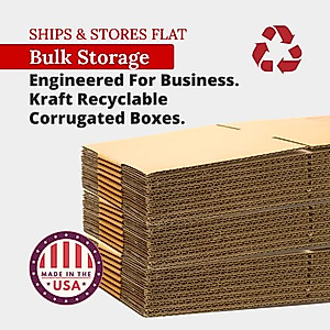 Partners Brand 18x12x6 Corrugated Cardboard Boxes, 18"L x 12"W x 6"H, Pack of 25 | Shipping, Packaging, Moving, Storage Box for Business, Strong Wholesale Bulk Boxes 18x12x6 18126