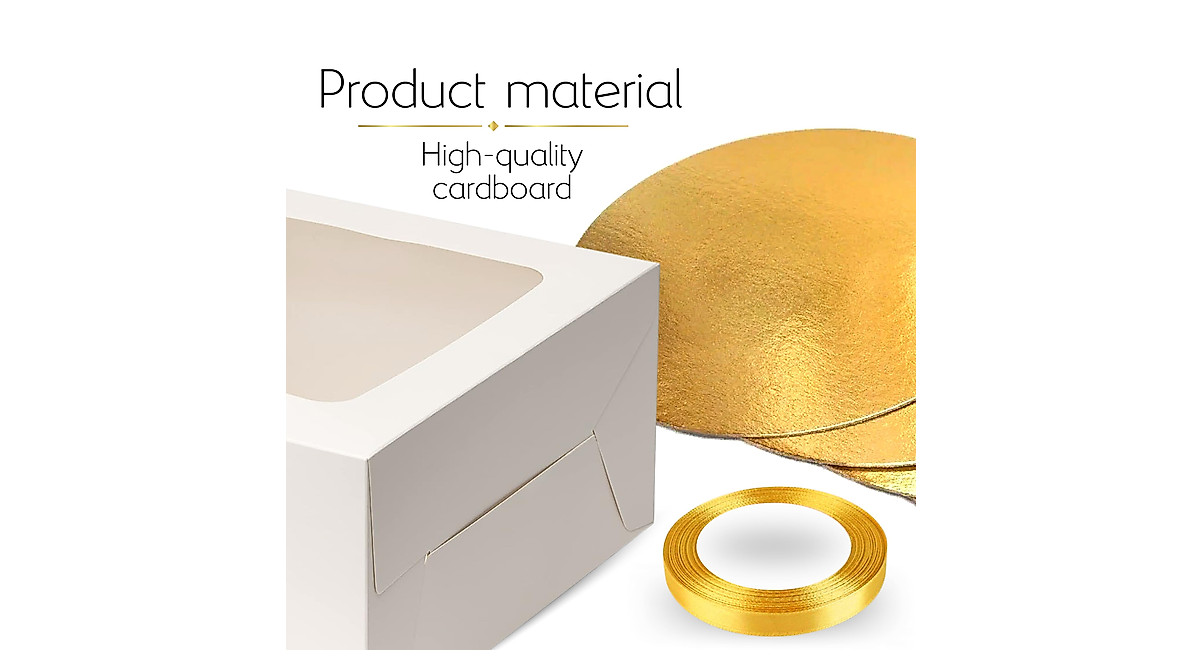 BELMAKS 10 Inch Cake Box Set for Perfect Gift Wrapping