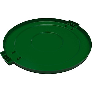 SPARTA Bronco Trash Can Lid, Round Waste Container Cover, Polyethylene, 20 Gallons, Green, (Pack of 6)