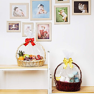 LazyMe Basket Cellophane Shrink Bags, 24x30 inch, Shrink Wrap Bags Large, Clear (5Pcs)