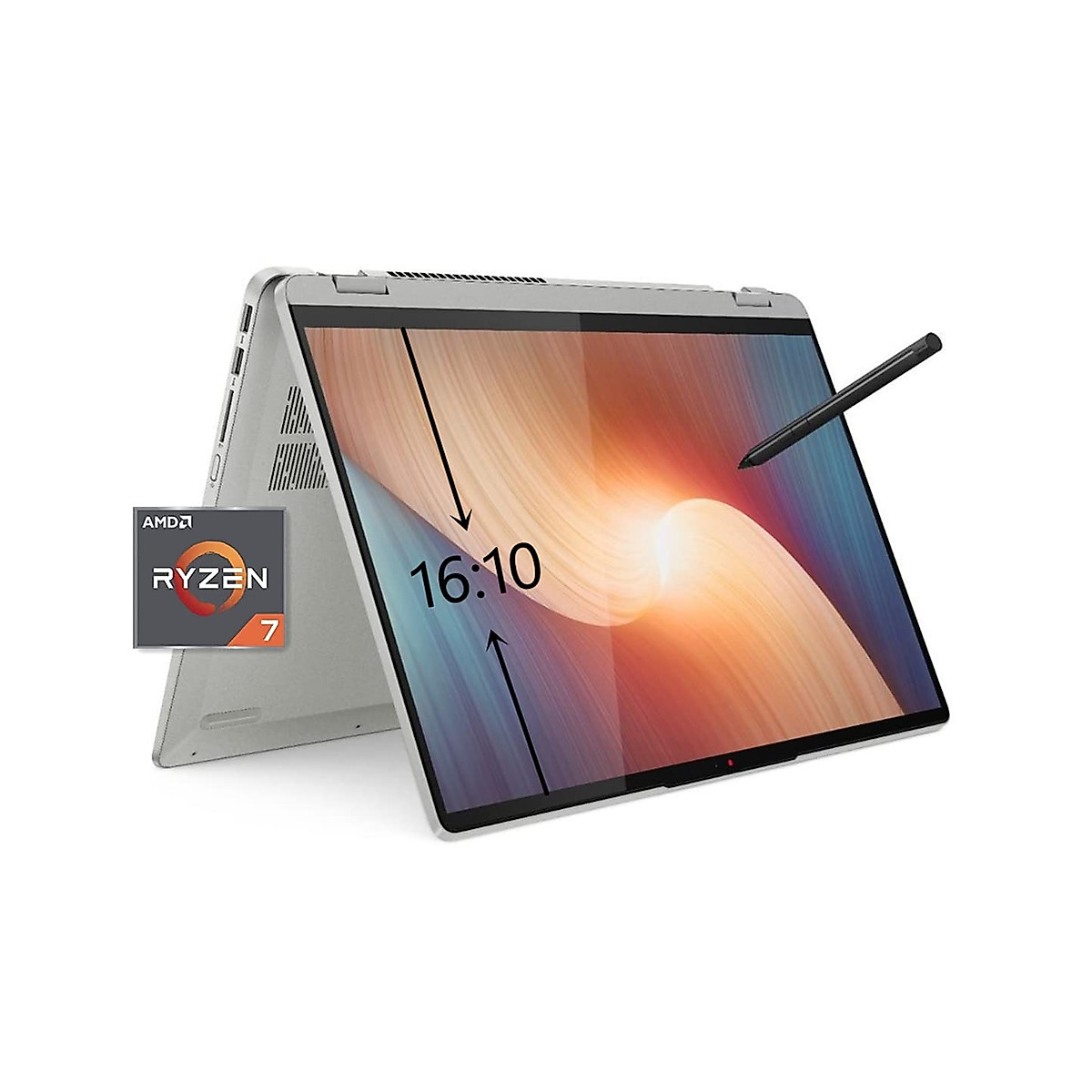 Lenovo IdeaPad Flex 5 2-in-1 Laptop, 16" (1920 x 1200) 16:10 IPS Touchscreen, AMD Ryzen 7 5700U, Digital Pen, FHD Webcam, Fingerprint, Windows 11, w/Mouse Pad (16GB RAM | 2TB PCIe SSD)