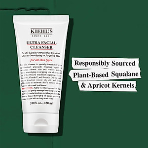 Kiehl's Ultra Facial Cleanser, Lightweight Foamy Facial Cleanser, Enriched Formula that Replenishes Skin Barrier, Gently Exfoliates and Moisturizes, Suitable for All Skin Types - 5 fl oz