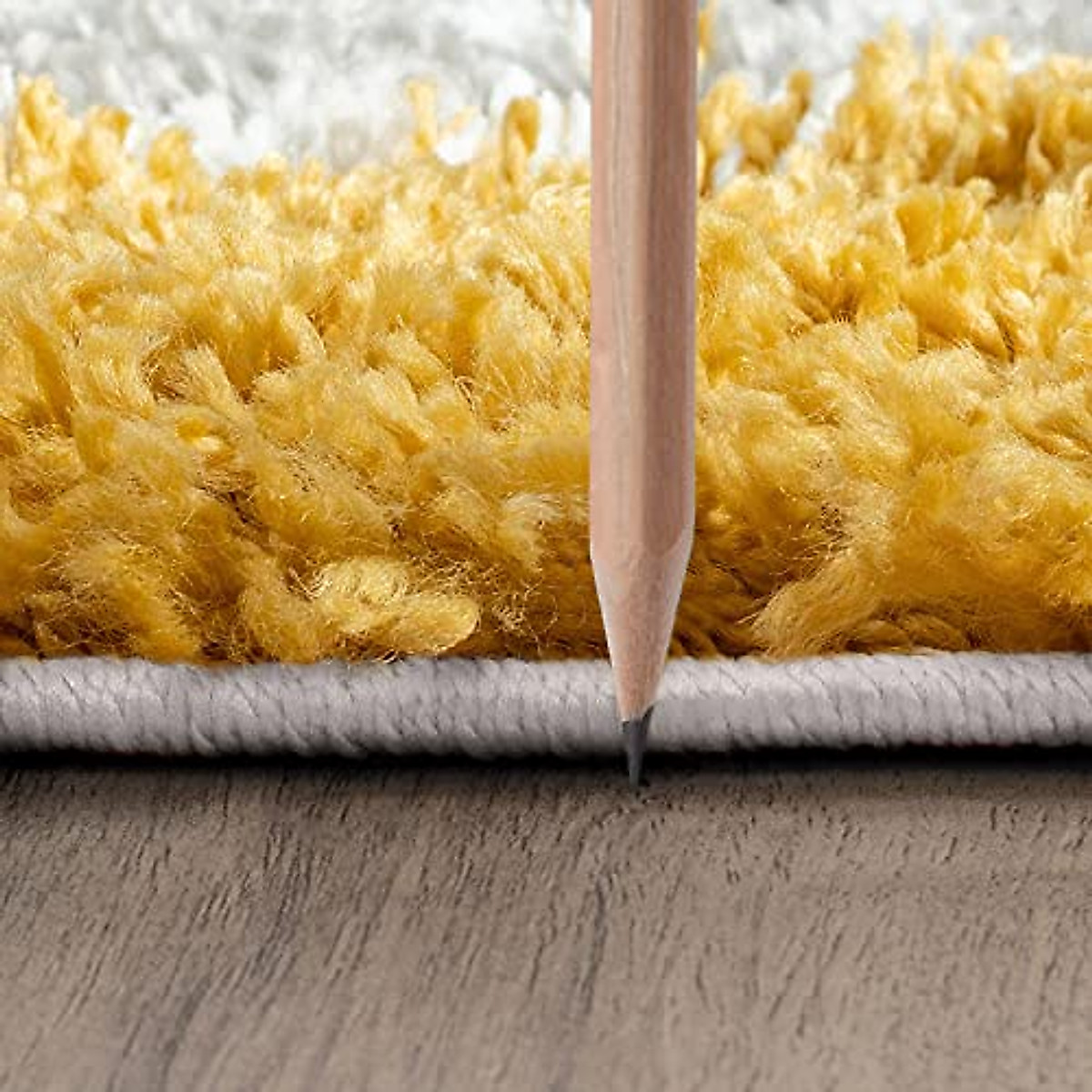 Gold Easy Clean Large 8x10 Shag Rug - 8x10 Area Rug - Indoor Modern Area Rugs Living Room - Dining Room Rug Bedroom Rug Kitchen Rug Entryway Rug Shaggy Carpet - Alfombras para Salas Modernas