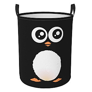 Foruidea Cute Penguin Laundry Basket,Laundry Hamper,Collapsible Storage Bin, Oxford Fabric Clothes Baskets,Nursery Hamper For Home,Office,Dorm,Gift Basket