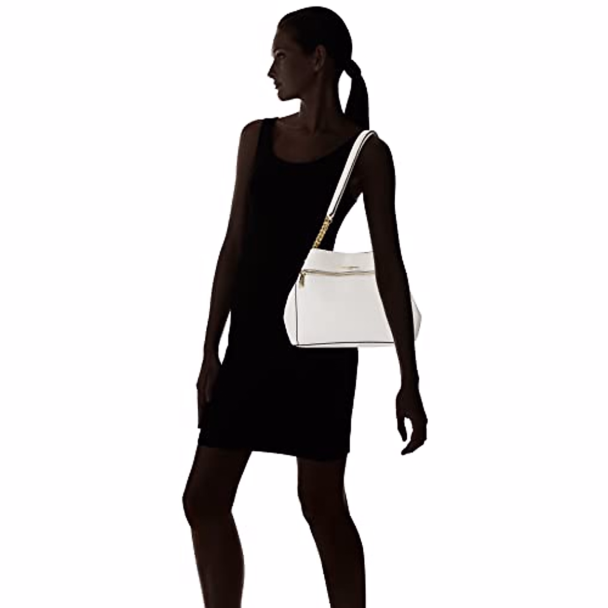 Karl Lagerfeld Paris Womens Hobo Bag, Wt/Bk Multi, One Size US