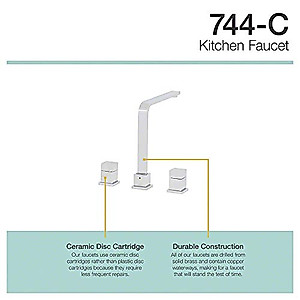 MR Direct 744C Chrome 2-Handle Standard Kitchen Faucet