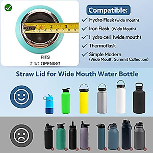 Bosizhang Water Bottle Lid Replacement for Wide Mouth, Auto Spout and Button Lock, Compatible with Hydro Flask, Bubba, Tal, Contigo, Nalgene, Iron Flask, Takeya and Other Brand