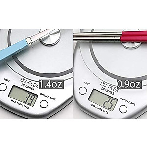 (Set of 2) Modern Style Reusable Premium Stainless Steel Spoon & Chopstick Set, Lightweight, Dishwasher Safe, Made in Korea (White)