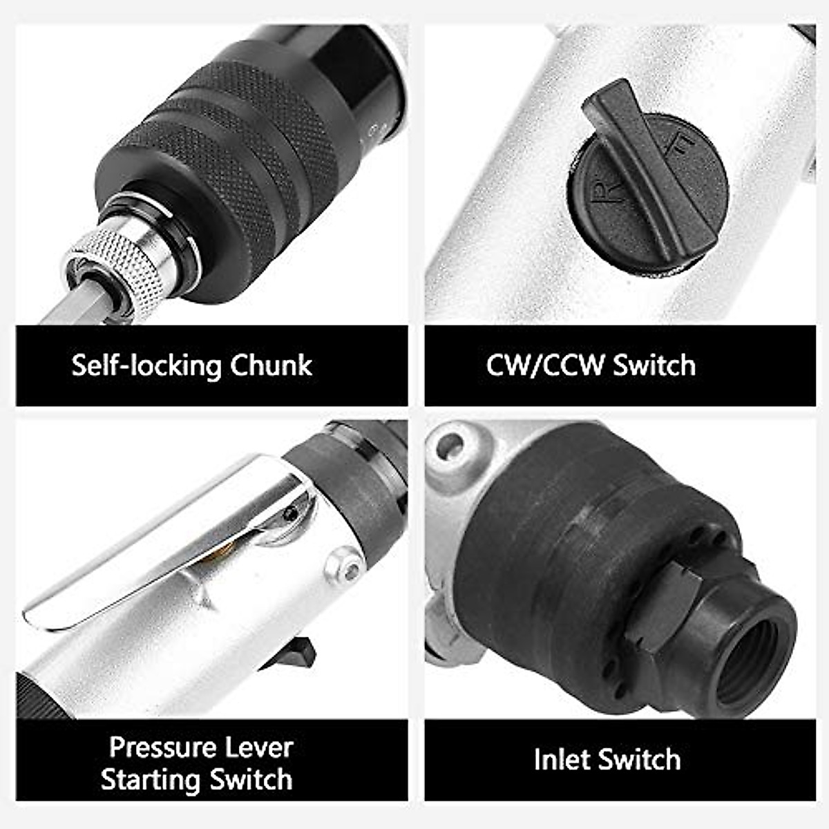 1/4" Air Straight Pneumatic Screwdriver,1000RPM Mini Handhold Pneumatic Screwdriver Kit,Industrial Screw Driver Tool