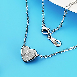 PORPI-JOJO Letter K Necklaces For Girls Kids Jewelry For Girls 8-12 Little Girls Jewelry Ages 6-8 Silver Initial Heart Necklace For Girls