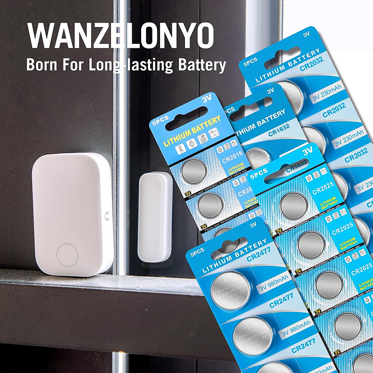 WANZELONYO CR2016 Battery CR2016 3V Lithium Button Cell 100 Count