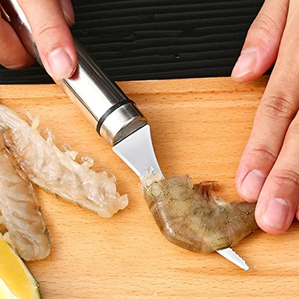 Lyellfe 9 Pieces Shrimp Deveiner Tool, Food-grade 18/8 Stainless Steel Shrimp Peeler, Multipurpose Shrimp Line Fish Maw Scale Knife, Great for Seafood Knives House Kitchen Tool