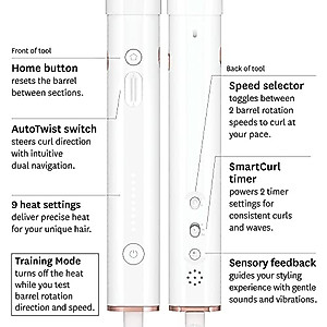 T3 CurlWrap 1.25" Automatic Rotating Curling Iron with Long Barrel, 2 Timer Settings, 9 Heat Settings, Auto-Rotating Ceramic Barrel and Ion Generator for Fast, Easy Curls and Waves on All Hair Types