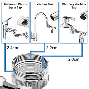 Faucet Extender, 1080° Large-Angle Rotating Robotic Arm Water Nozzle Faucet Adaptor, Universal Splash Filter Faucet with Dual-Water Outlet Modes, Kitchen Sink Aerator Sprayer