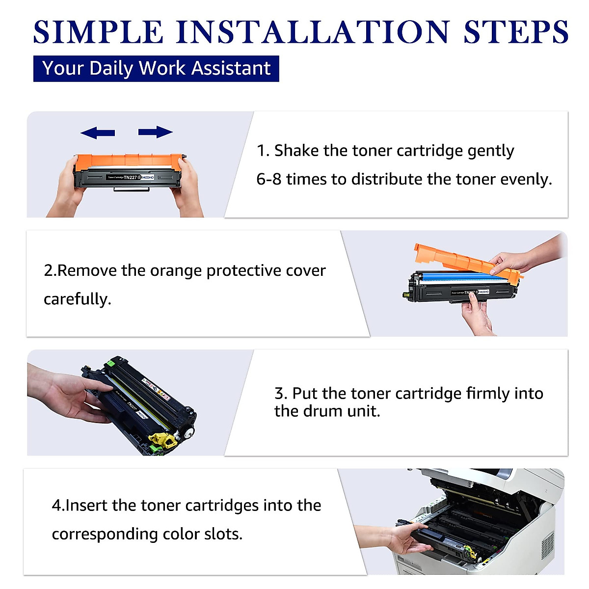 TN227 TN-227 TN-227BK/C/M/Y High Yield Compatible Toner Cartridge Replacement for Brother TN227 TN-227 TN227BK TN223 TN223BK/C/M/Y for MFC-L3770CDW HL-L3270CDW HL-L3290CDW MFC-L3710CW Toner 5 Packs