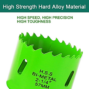 LifeIdeas Bi-Metal Hole Saw Kit, 22PCS Hole Saw Set with 3/4" to 2-1/2" 12 PCS Saw Blades in Case, High Strength Hard Alloy Steel, Mandrels, Hex Key, Drill Bits for Metal, PVC Board, Wood and Plywood