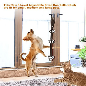 TIOVETY 2 Pack Dog Doorbells for Potty Training, 7 Extra Large Loud 1.4 Door Bells, Durable Adjustable Strap Potty Bells for Dog Knob, Housebreaking, Ring to Go Outside Puppy Pet Supplies