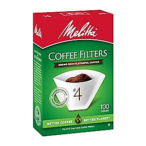 Melitta #4 Cone Coffee Filters, White, 100 Count (Pack of 6) 600 Total Filters Count - Packaging May Vary