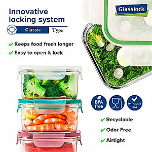 Glasslock 6pcs Set Yum Yum Eco Friendly Airtight Spill Proof Baby Meal Food Storage Container Rectangular 150ml, Safely Freeze your Homemade Baby Food