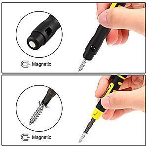 4 Pieces Pocket Screwdriver 4 in 1 Pen Screwdriver Multipurpose Portable Screwdriver Crossing Flathead Screwdriver for Repairing