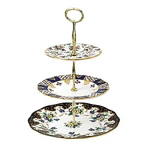 Royal Albert 100 Years Three-Tier (English Chintz, Regency & Duchess) Cake Stand, 13.8", Multi