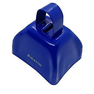 Rikavim Handbells Metal Cowbells, 2PCS School Cowbell with Handle Graduation Noisemakers for Sporting Events Football Games Wedding Door Decor