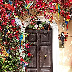 24 Pcs Tropical Birds Honeycomb Paper Cutouts, Parrot Honeycomb, Hanging Parrot Luau Party Decorations, Summer Tiki Bar Party Decor, Flying Bird Hawaiian Party Decor, Parrot Jungle Party Decorations