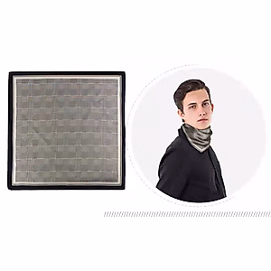 ANDANTINO 100% Real Mulberry Silk Scarf -21'' x 21''- Lightweight Neckerchief –Women Men Small Square Digital Printed Scarves (Earth Tone-Check)