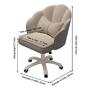 HDHNBA Home Office Desk Butterfly Chair with Mid-Back Upholstered Modern Tufted Computer Task Chair Swivel Height Adjustable Velvet Vanity Makeup Chair