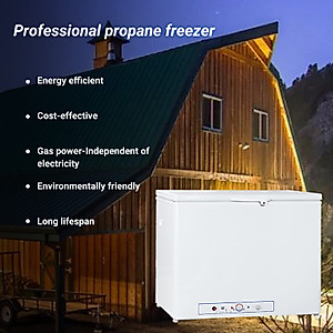 【Upgrade】 Propane Freezer | Chest Freezer 7.2 Cu.ft, 110v Gas LPG, 2-way Power Outdoor Propane Chest Freezer for Off Grid,for Boondcking Cabin Boat RV Camper