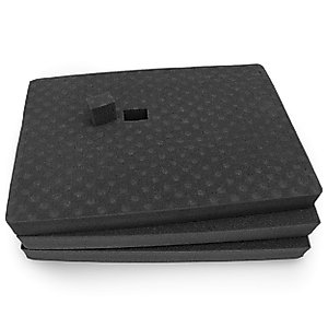 CASEMATIX 3 Pack Gun Case Foam Customizable Insert with Three Pluck Foam Sheets for Gun Cases, Foam Padding, Packing Foam, Tool Foam, Kaizen Foam - 20" x 13.75" x 1.75" Each