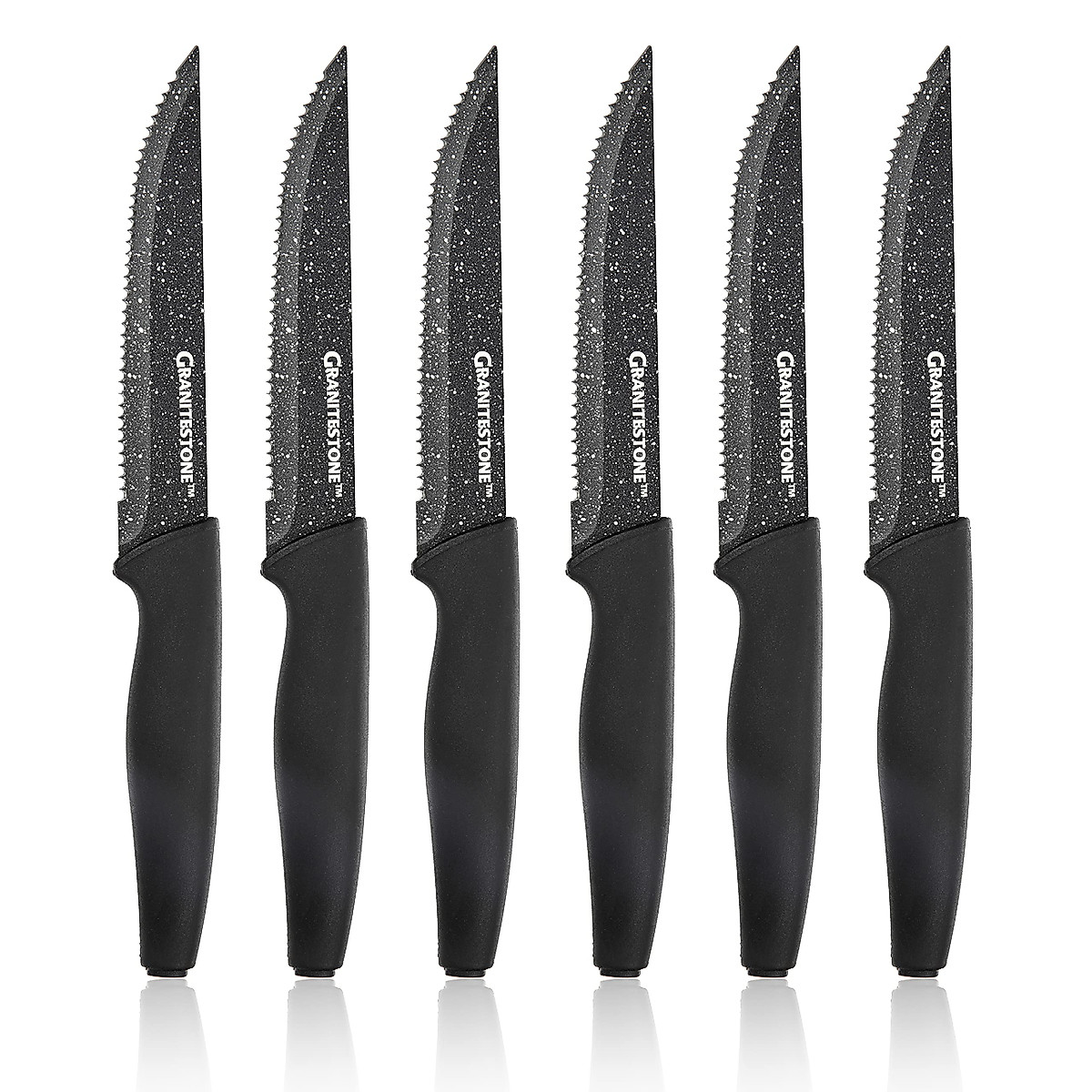 Nutriblade Knife Set by Granitestone, 13 Pieces High-Grade Stainless Steel Blade Chef Kitchen Knives Set with Acrylic Block Includes 6-piece Kitchen Knife plus 6-piece Fully Serrated Steak Knife