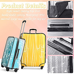 JZRTravel Luggage Cover 3 Pieces Clear PVC Suitcase Covers Protector for Tsa Approved, Suitcase Cover Set for 20 24 28 inch Luggage.