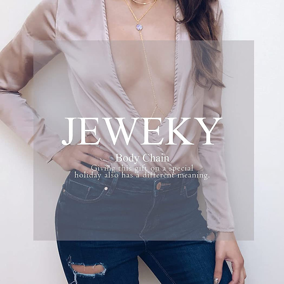Jeweky Layered Waist Chain Pearl Body Chains Silver Waist Jewelry Party Belly Chains for Women