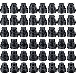 Chumia 144 Pcs Metal Round Tins Portable Aluminum Tin Cans Containers Small Candle Tins Empty Tin Containers with Screw Lids Metal Tin Containers for Christmas Cream Spices Candles, 3 Size(Black)