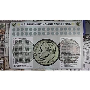 U.S. Dime Hunting and Collecting 11" x 17" Coin Roll Mat Rubber and Cloth